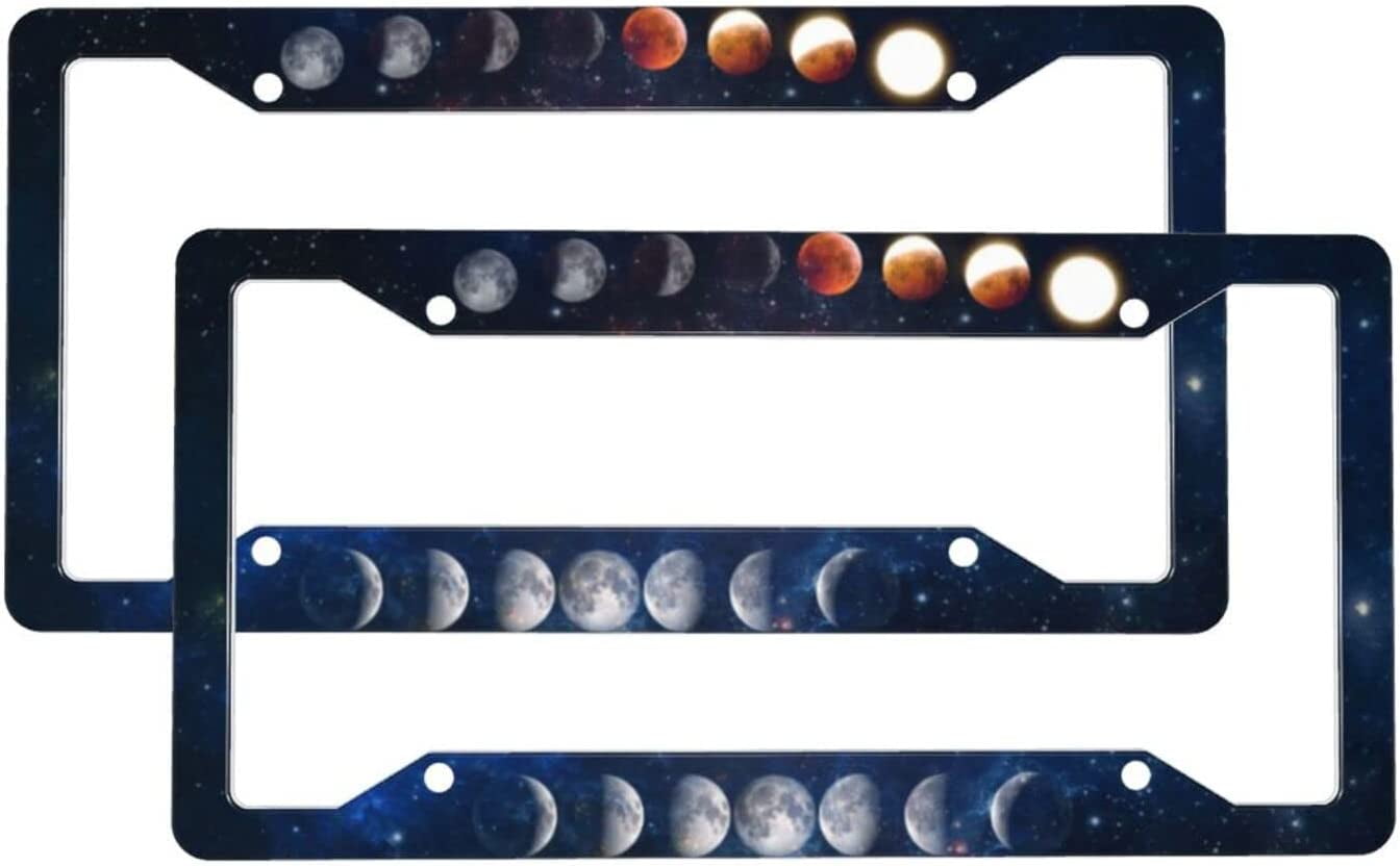 Blue License Plate Frame Starry Sky Galaxy License Plate Frame 2 Pack ...