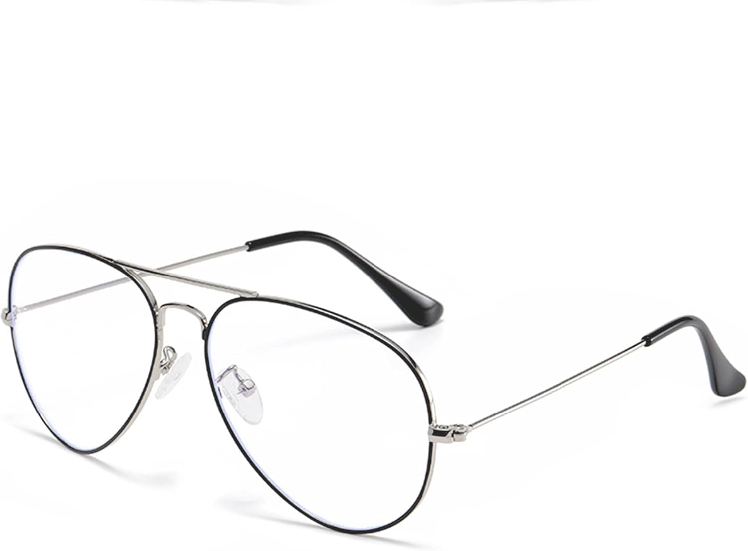 Blue Light Aviator Glasses for Women Men Metal Pilot Frame Clear Lens ...