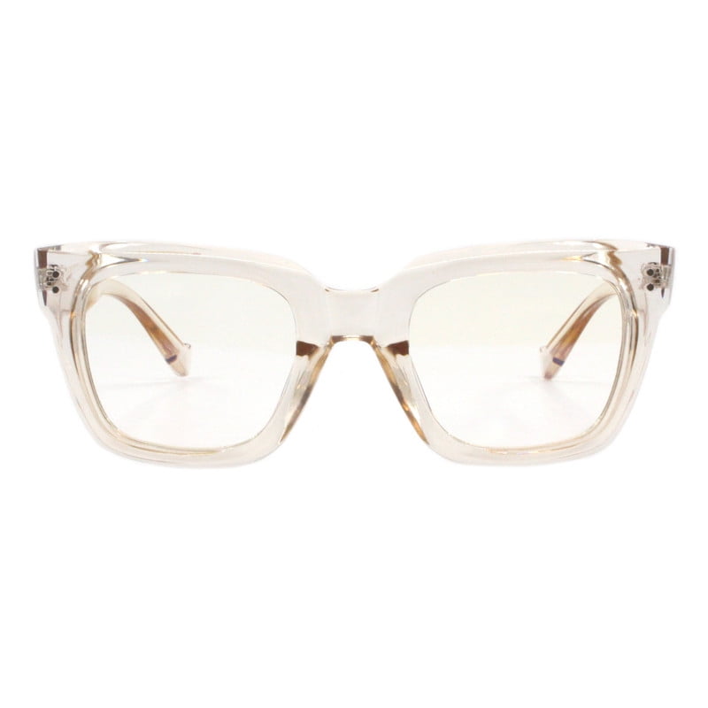 Blue Light Blocker Glasses Thick Square Translucent Beige Unisex UV400 ...