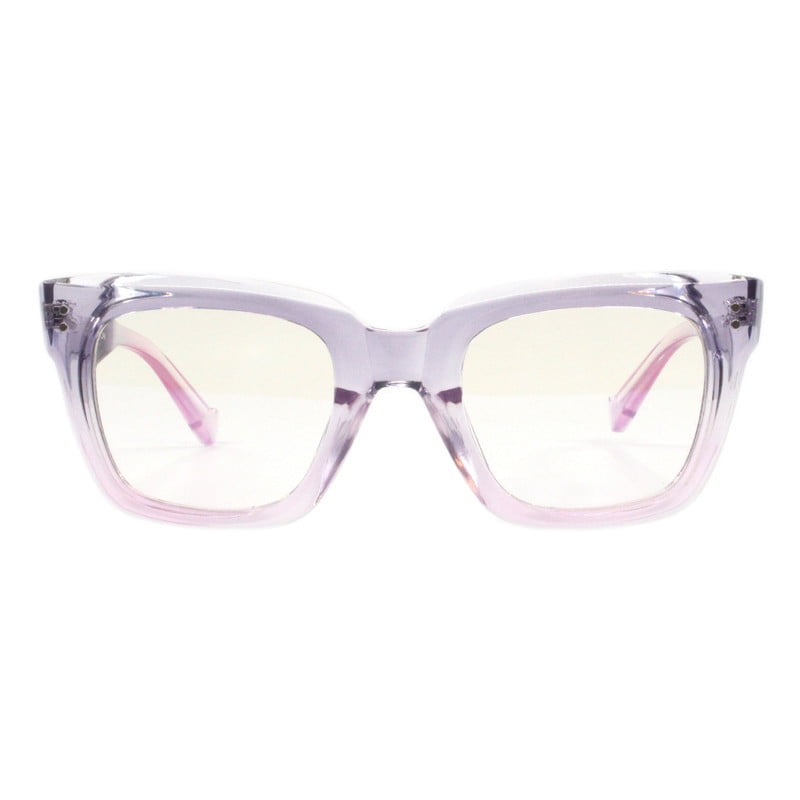 Blue Light Blocker Glasses Thick Square Translucent Purple Pink Unisex ...