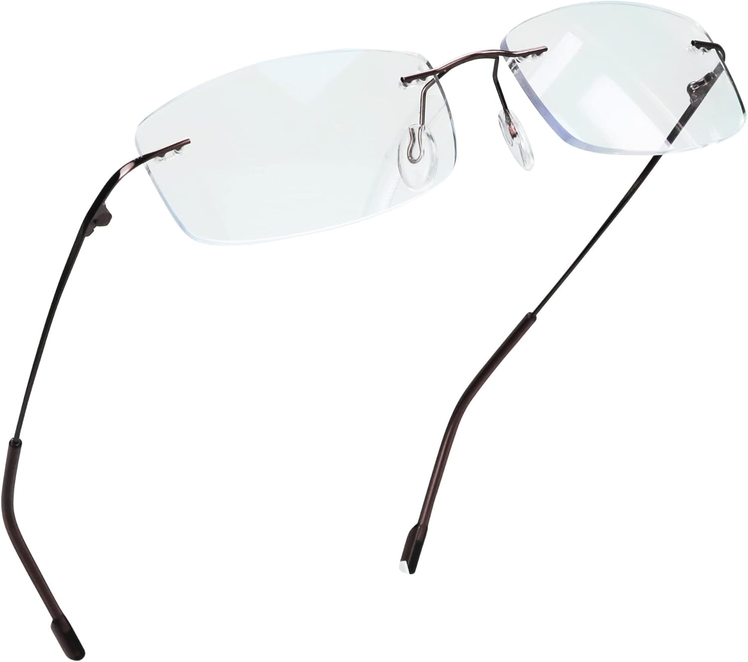 Blue Light Blocking Computer Reading Glasses, Men‘s and Women‘s Rimless ...
