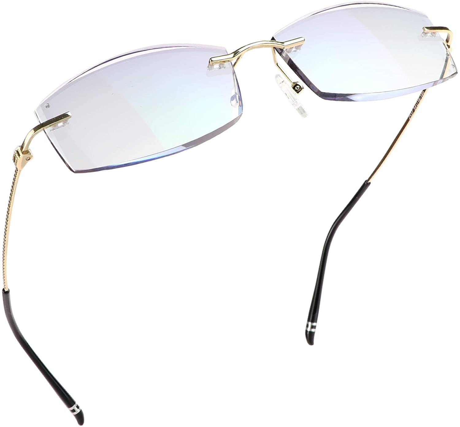 Blue Light Blocking Glasses, Computer Reading Glasses, Anti Blue Rays, Reduce Eyestrain, Rimless ...