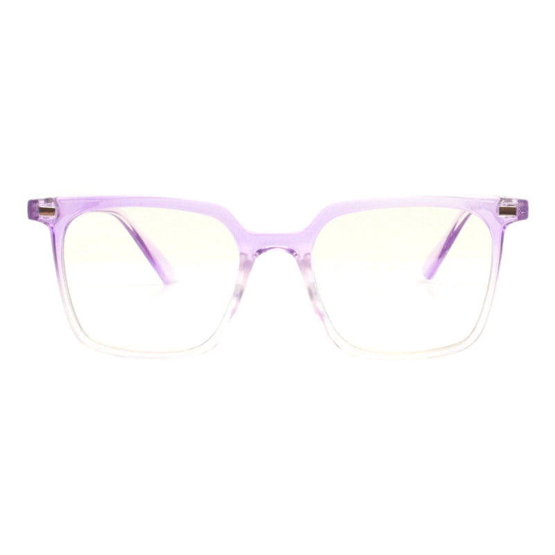 Blue Light Blocking Glasses Square Purple Clear Transparent Ombré ...