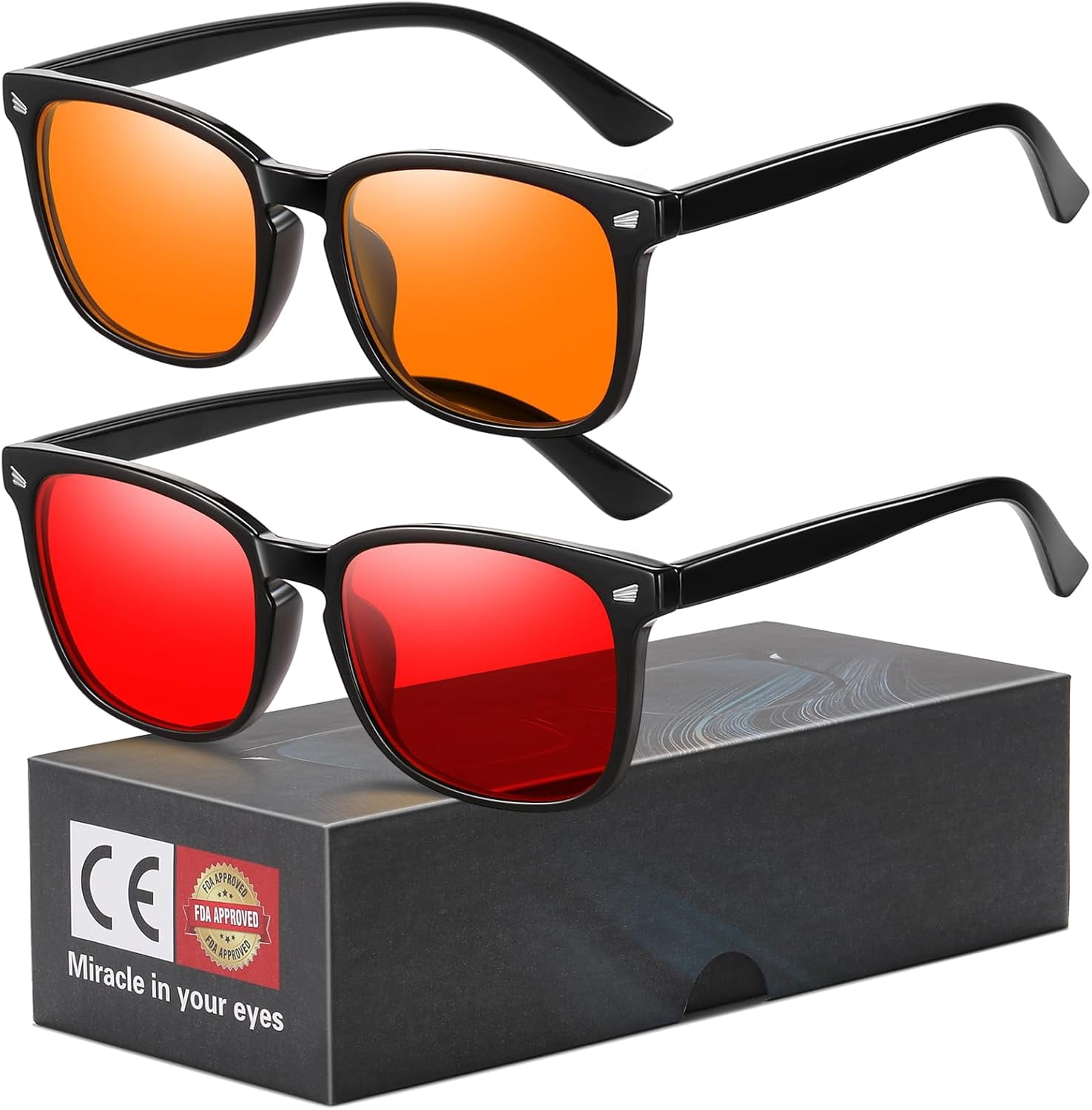 Blue Light Blocking Glasses for Gaming & Sleep – Dual Lens Amber Day ...