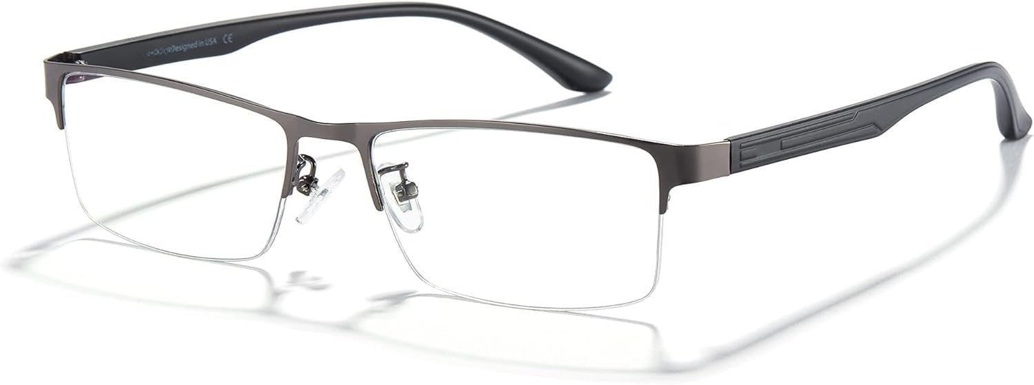 Blue Light Blocking Glasses for Men Woman Semi Rim Computer Gaming ...