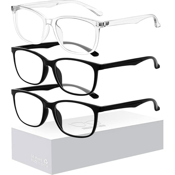 Blue-Light Blocking Glasses for Women Men - 3Pack Computer Reading ...