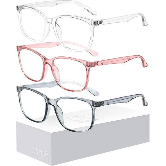 Blue-Light Blocking Glasses for Women Men - 3Pack Computer Reading ...