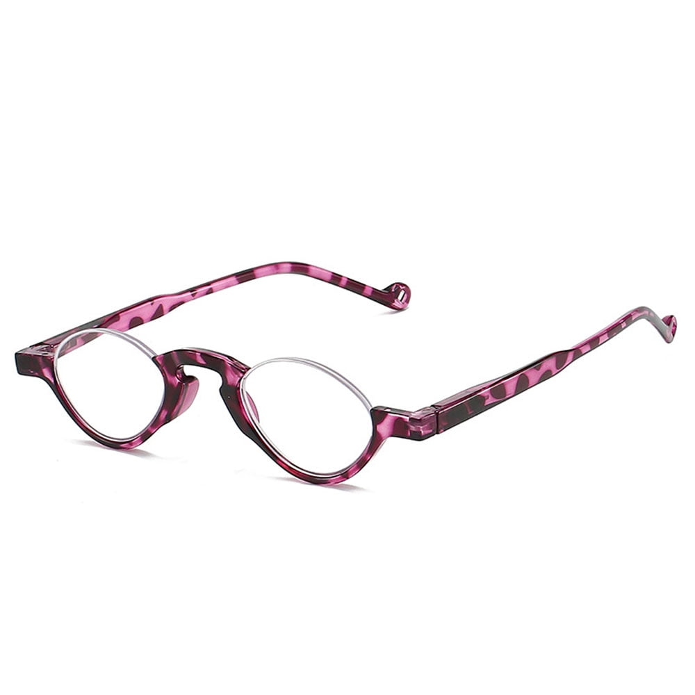 Blue Light Blocking Half Rimless Purple Tortoiseshell Reading Glasses 4 ...
