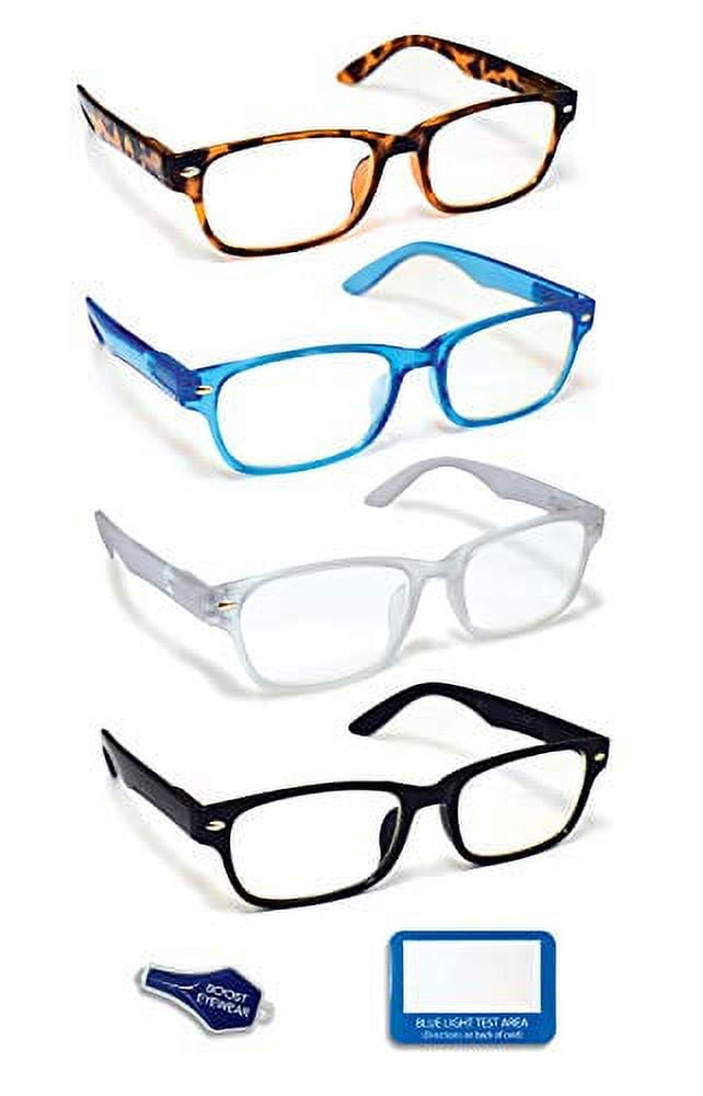 Blue Light Blocking Reading Glasses, 4 Pack, by BOOST EYEWEAR ...