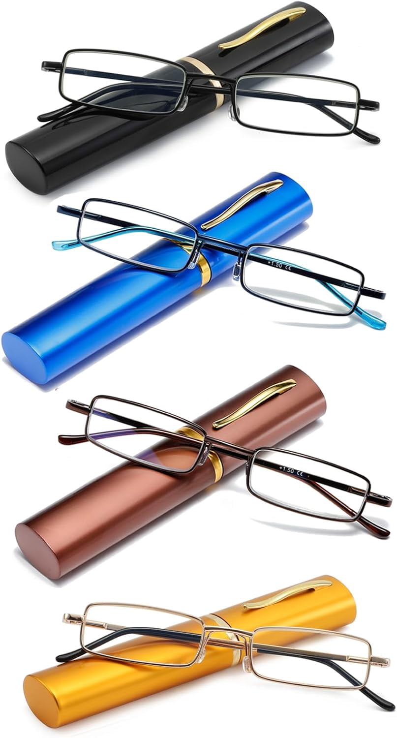 Blue Light Blocking Reading Glasses - Slim Pocket Readers with Pen Clip ...