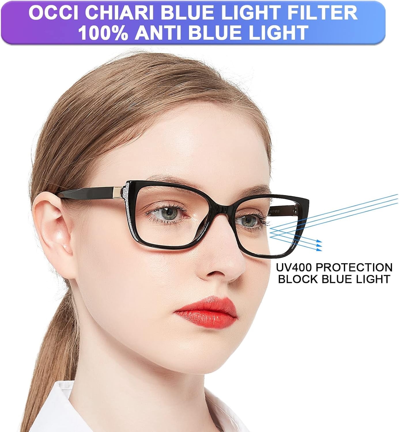 Blue Light Blocking Reading Glasses Women Large Reader - Walmart.com