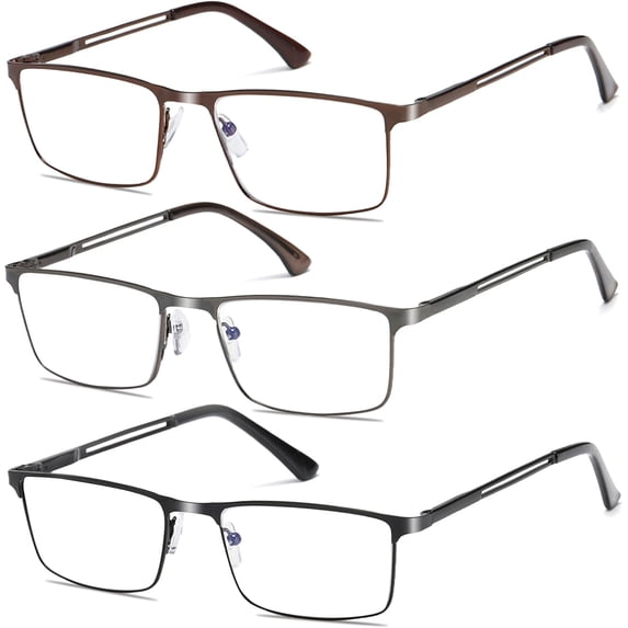 Blue Light Blocking Reading Glasses for Men With Spring Hinge Metal ...