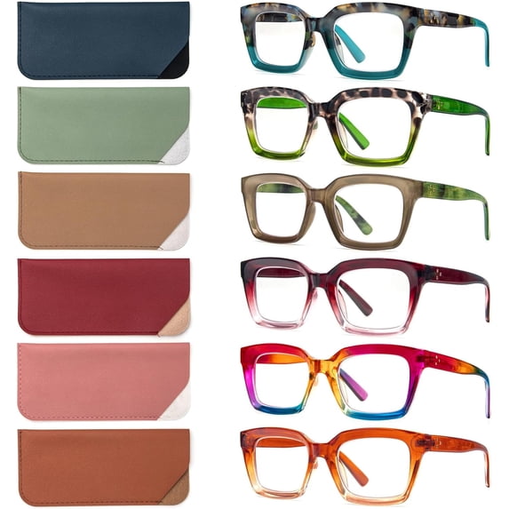Blue Light Blocking Reading Glasses for Women 1.5 Oversized Computer ...