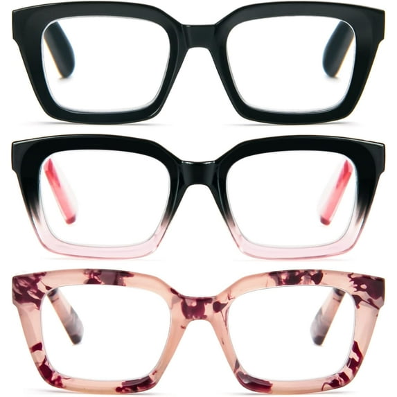 Blue Light Blocking Reading Glasses for Women 1.5 Oversized Rectangle ...