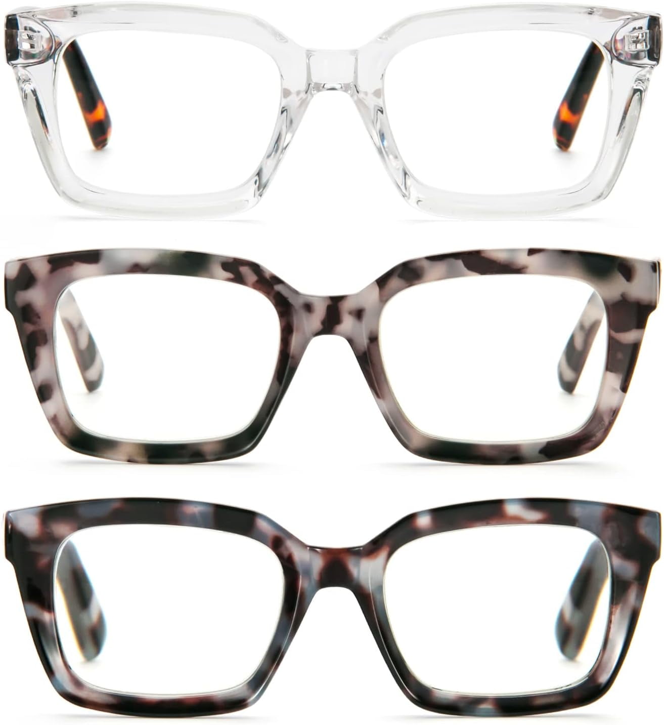 Blue Light Blocking Reading Glasses for Women 1.5 Oversized Rectangle ...