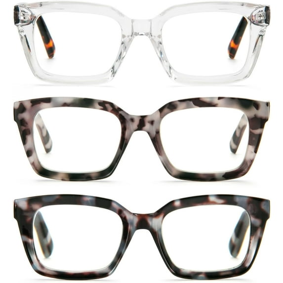 Blue Light Blocking Reading Glasses for Women 1.5 Oversized Rectangle ...