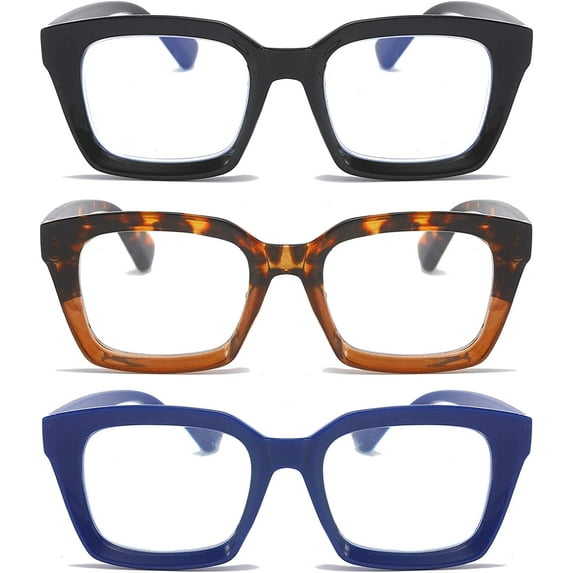 Blue Light Blocking Reading Glasses for Women 1.5 Oversized Rectangle ...