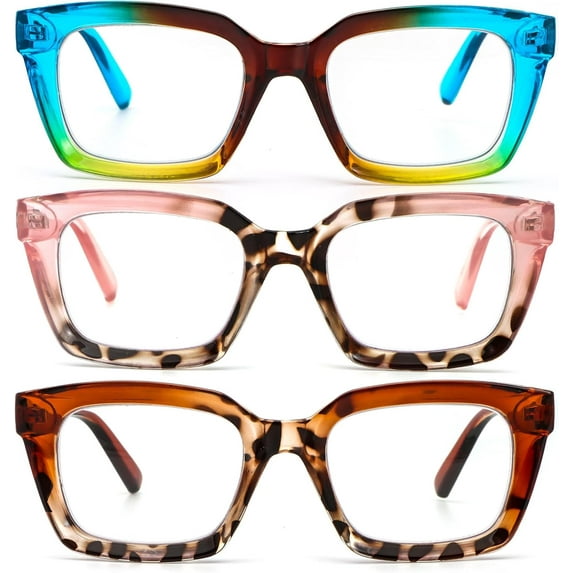 Blue Light Blocking Reading Glasses for Women 1.5 Oversized Rectangle ...