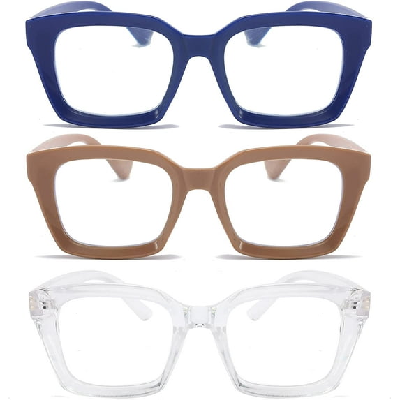 Blue Light Blocking Reading Glasses for Women 1.5 Oversized Rectangle ...