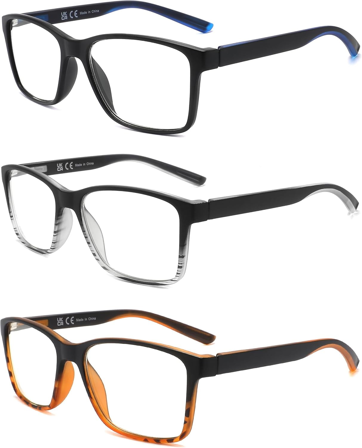 Blue Light Blocking Spring Hinge Reading Glasses Anti Eyestrain/Dryness ...