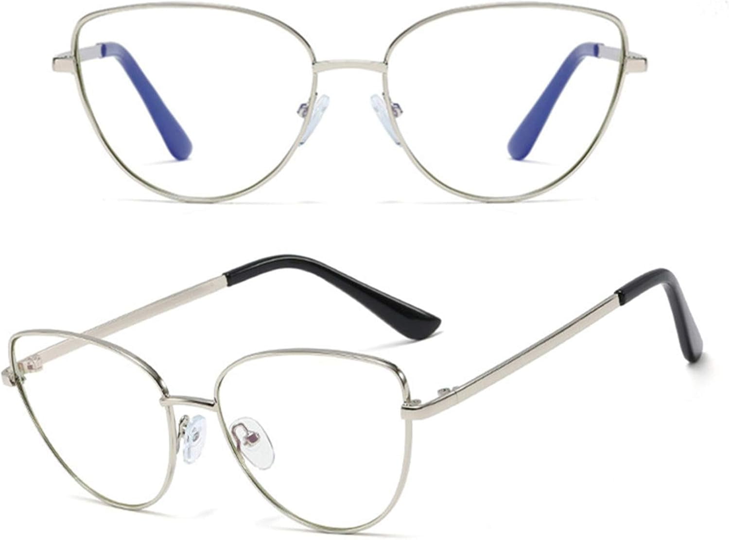 Blue Light Blowing Glasses Metal Frame Stylish Vintage Anti Eyestrain Compu