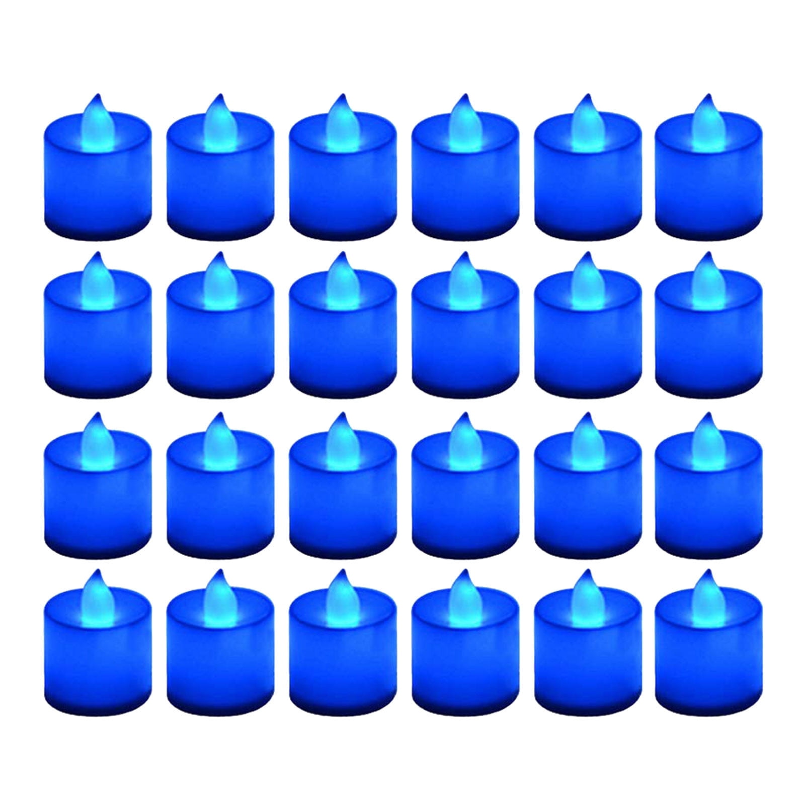 Blue Light Candles Blue Candles 24 Packs Flameless Blue Tea Lights ...