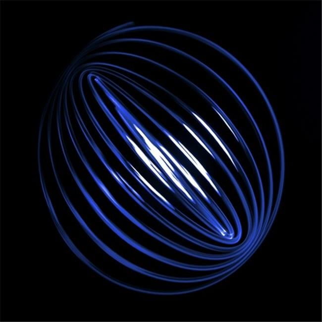 Blue Light Curving into A Sphere Shape Against A Black Background ...