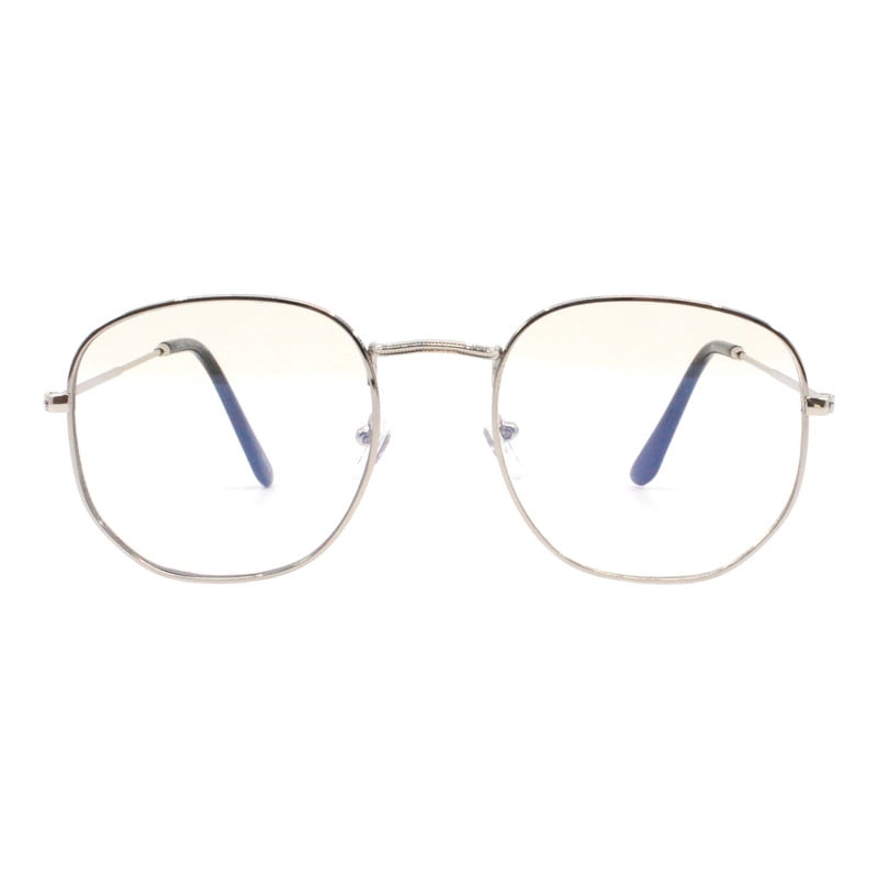 Blue Light Filtering Lens Glasses Soft Square Hipster Style Metal Frame ...