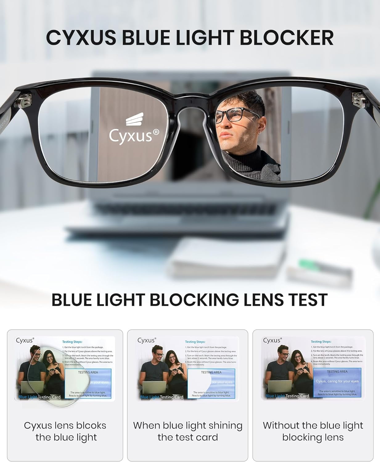 Blue Light Glasses Computer Glasses UV Blocking Filter Eyeglasses Frame ...