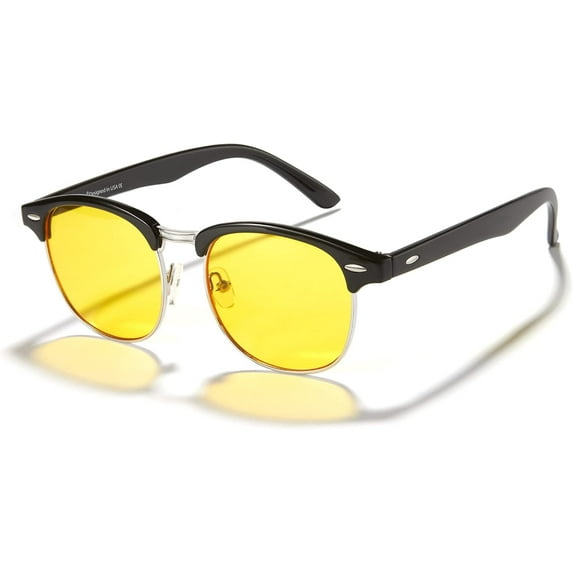 Blue Light Glasses Men Retro Semi Rimless Clear Blue Light Glasses for ...