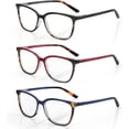 Blue Light Reading Glasses for Women 3 Pack Fashion Cat Eye Computer ...