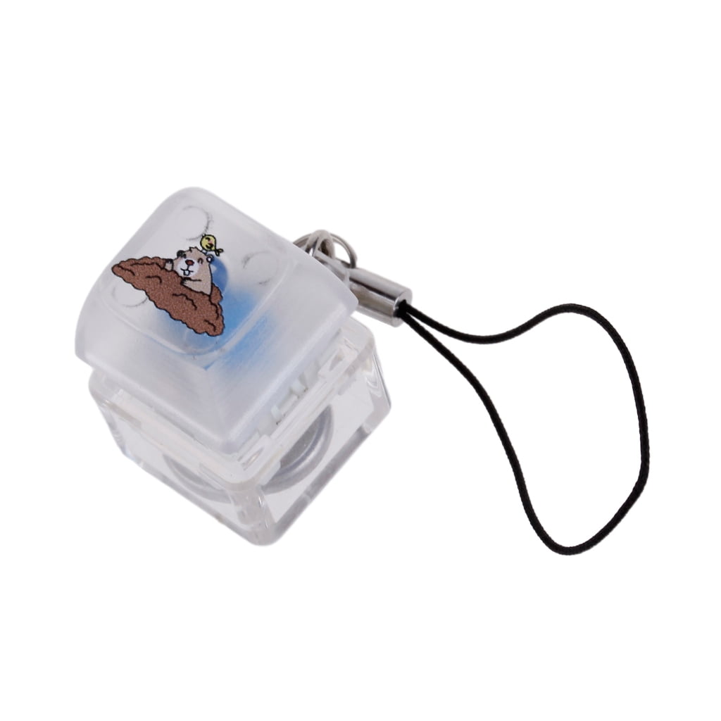 Blue Light lluminated Mechanical Switches Keychain Toy Keyboard ...