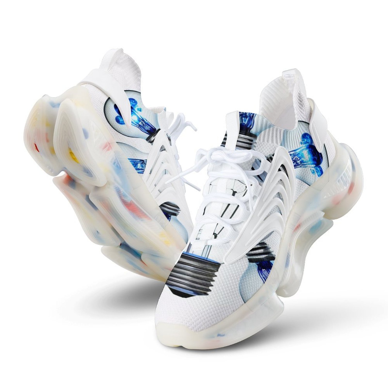 Blue Lightbulb Mandala Walking Shoes for Men Woman Lightweight Tennis ...