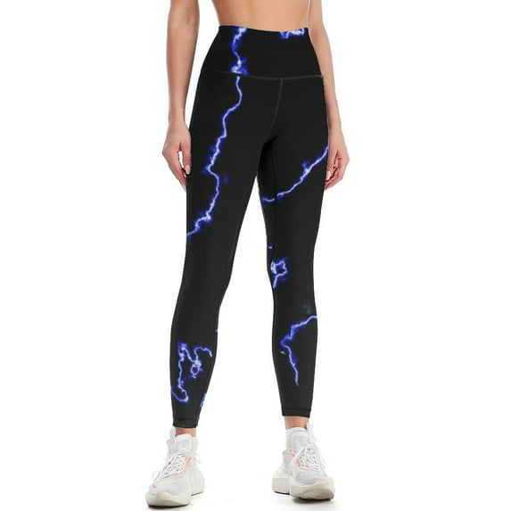 Blue Lightning Bolt 2000s Pattern Leggings push up legging exercise clothing for gym womans ...