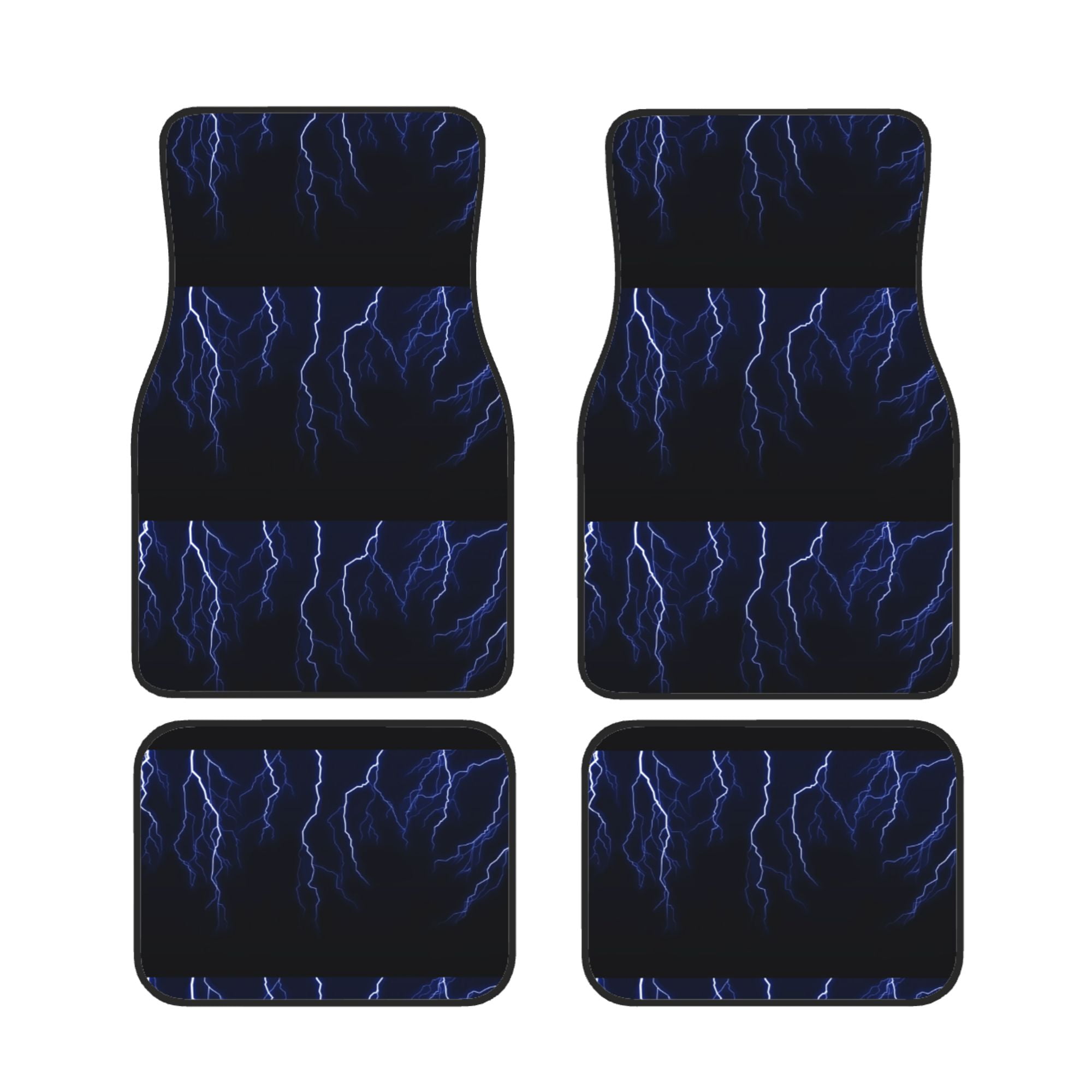 Blue Lightning Bolts Universal Fit Carpet Floor Mats For Car Suv Van ...