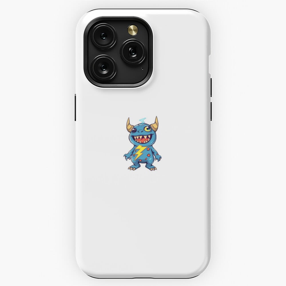 Blue Lightning Monster Fantasy Illustration iPhone Case 17 through 11 ...