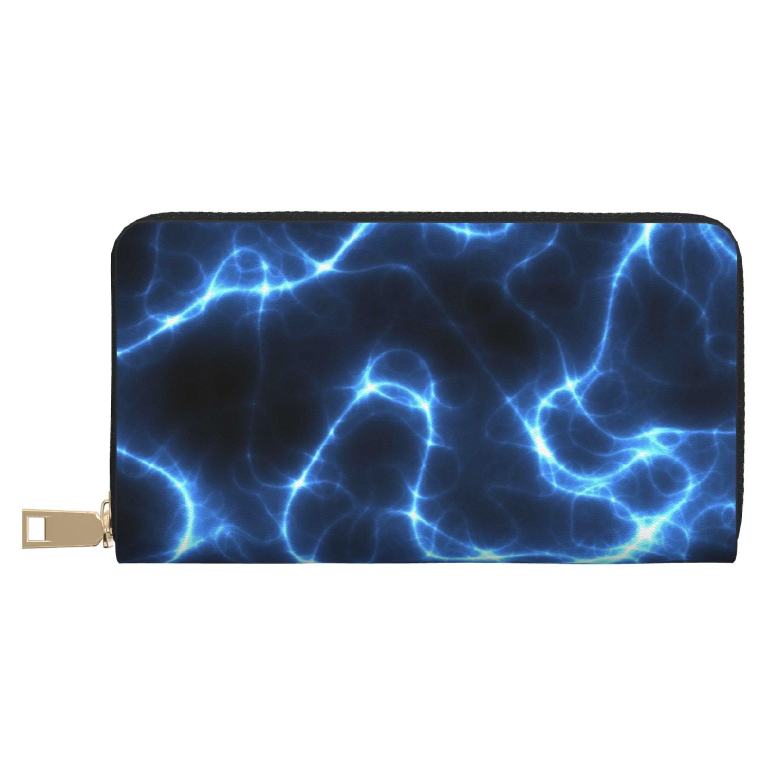 Blue Lightning Wallet Women, Leather Bifold Multi Card Wallet, Women's ...