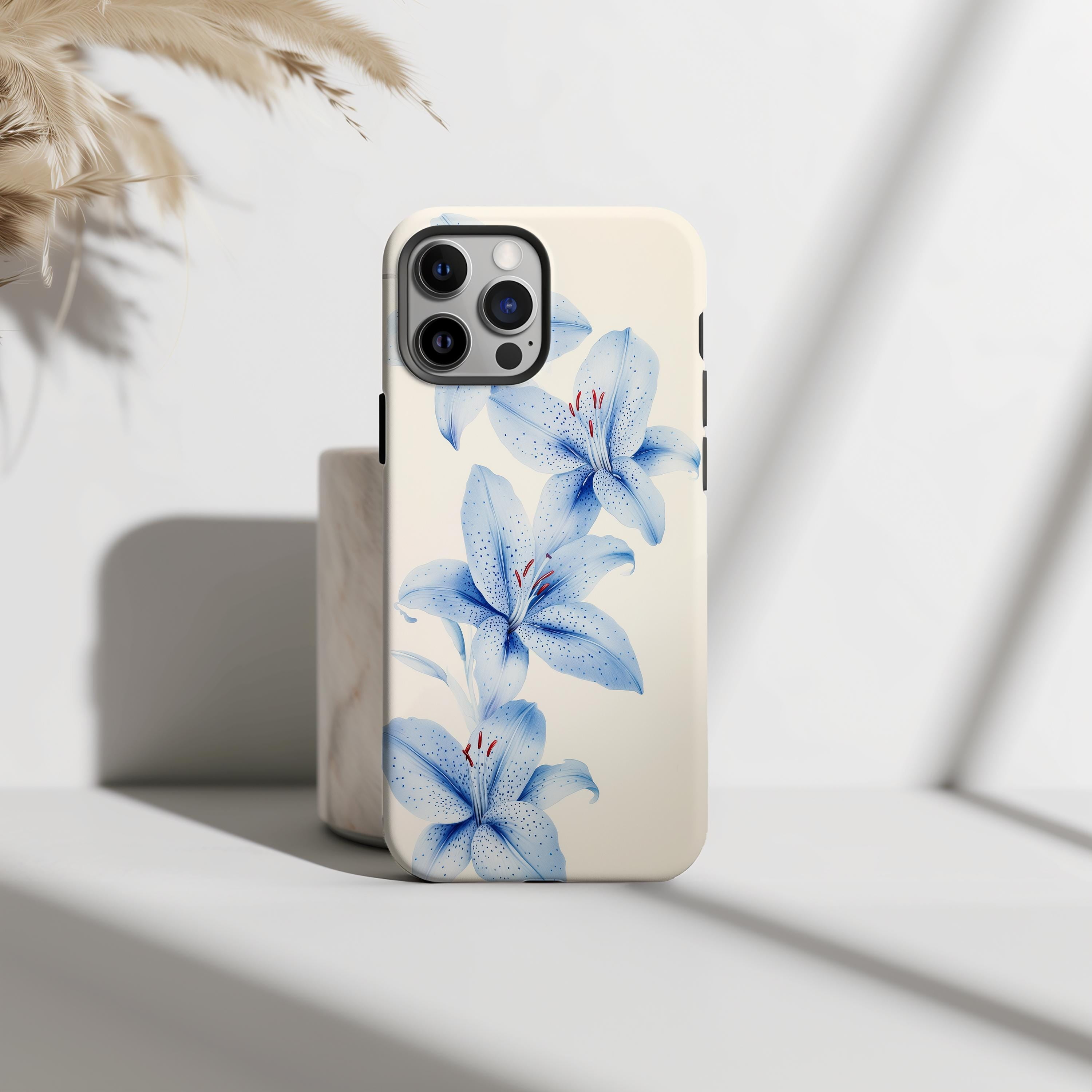 Blue Lily Summer Spring Floral Soft Art Phone Case for iPhone 17 to 11 ...