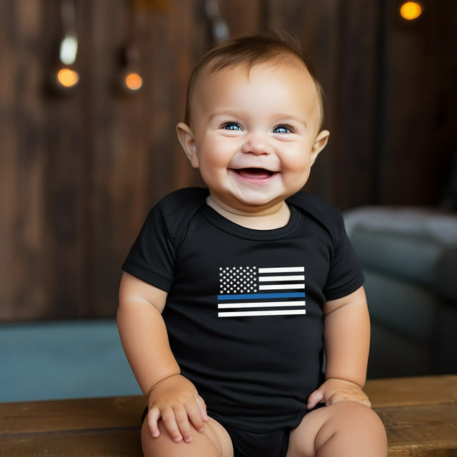 Blue Line Baby Bodysuit- Law Enforcement, Police Flag, American Flag ...