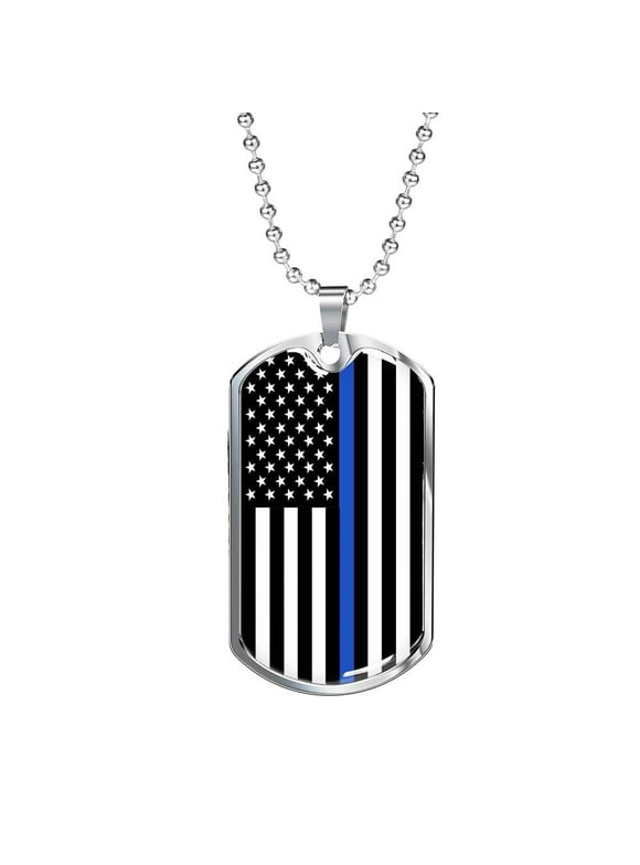 Thin Blue Line Dog Tag