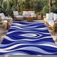 Blue Line Indoor Outdoor Rugs 3x5 Ft, Gradient Abstract Twisted Wave ...