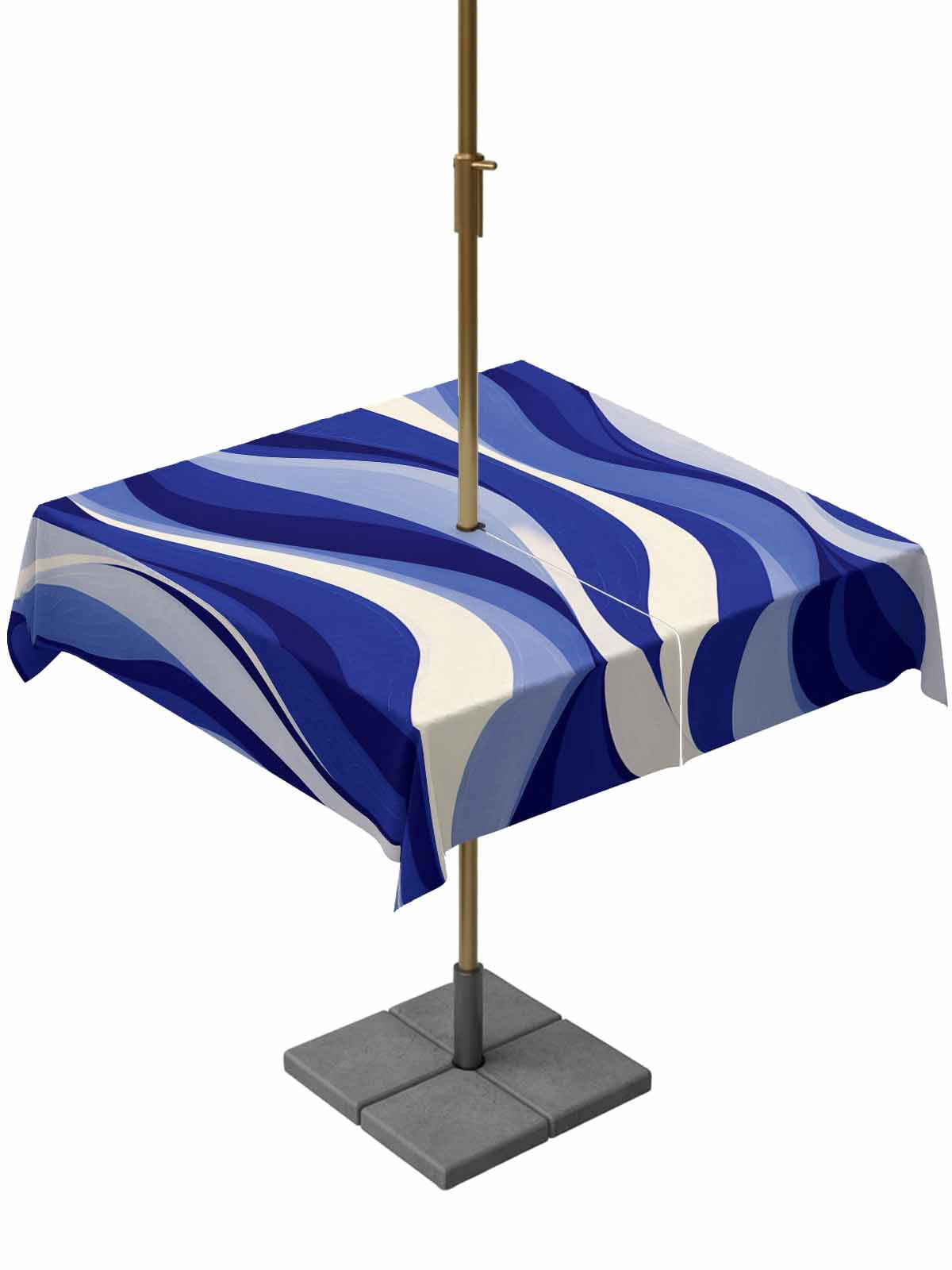 Blue Line Square Outdoor Tablecloth with Umbrella Hole Gradient ...