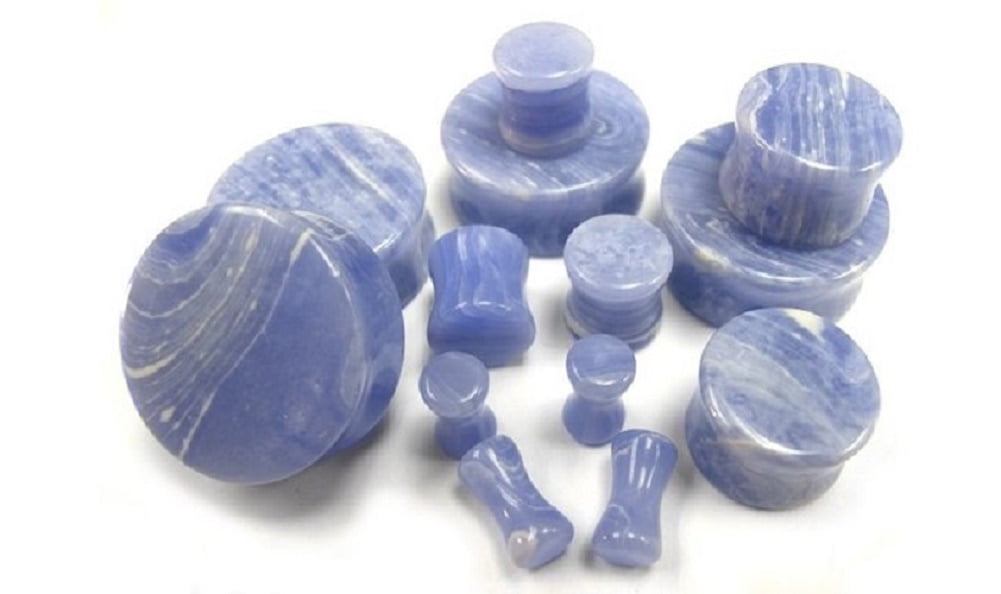 Blue Line Stone Organic Double-Sided Flare Gauges/Plugs/Tunnels 9/16 ...