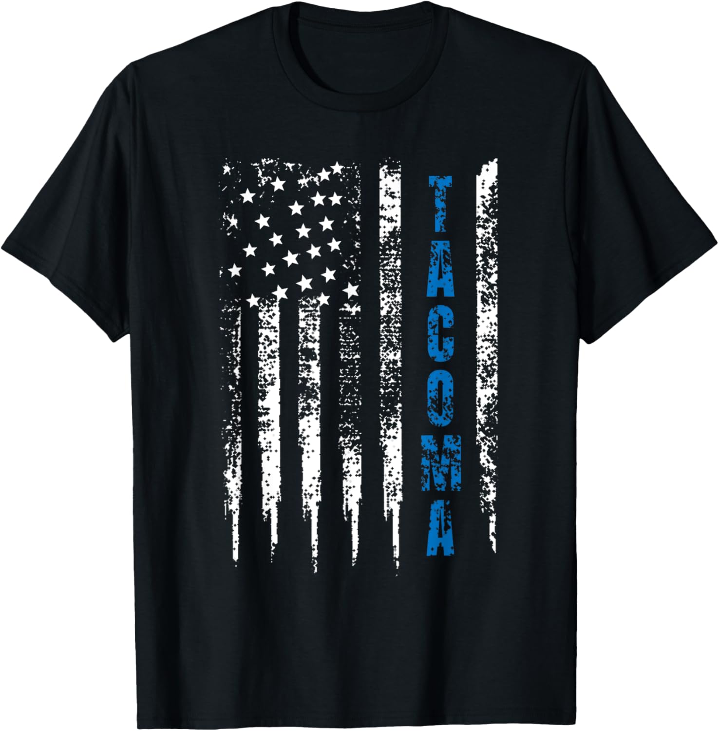 Blue Line Tacoma Distressed National Police Week Unisex Adult Black T ...