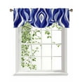 Blue Line Tie Up Valances Curtain, Gradient Abstract Twisted Wave ...