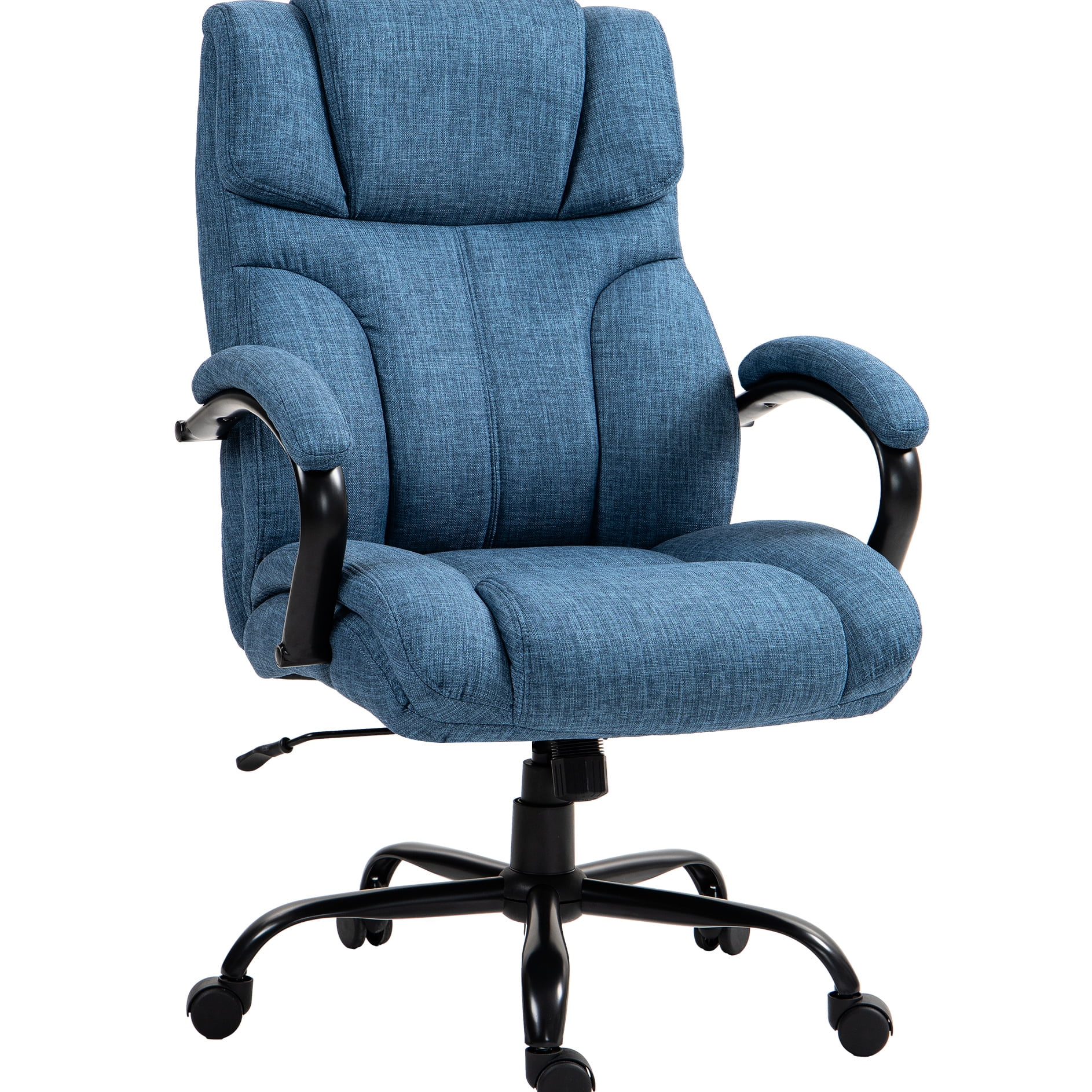 Blue Linen Office Chair For Heavyweight Users, 500lbs Capacity ...