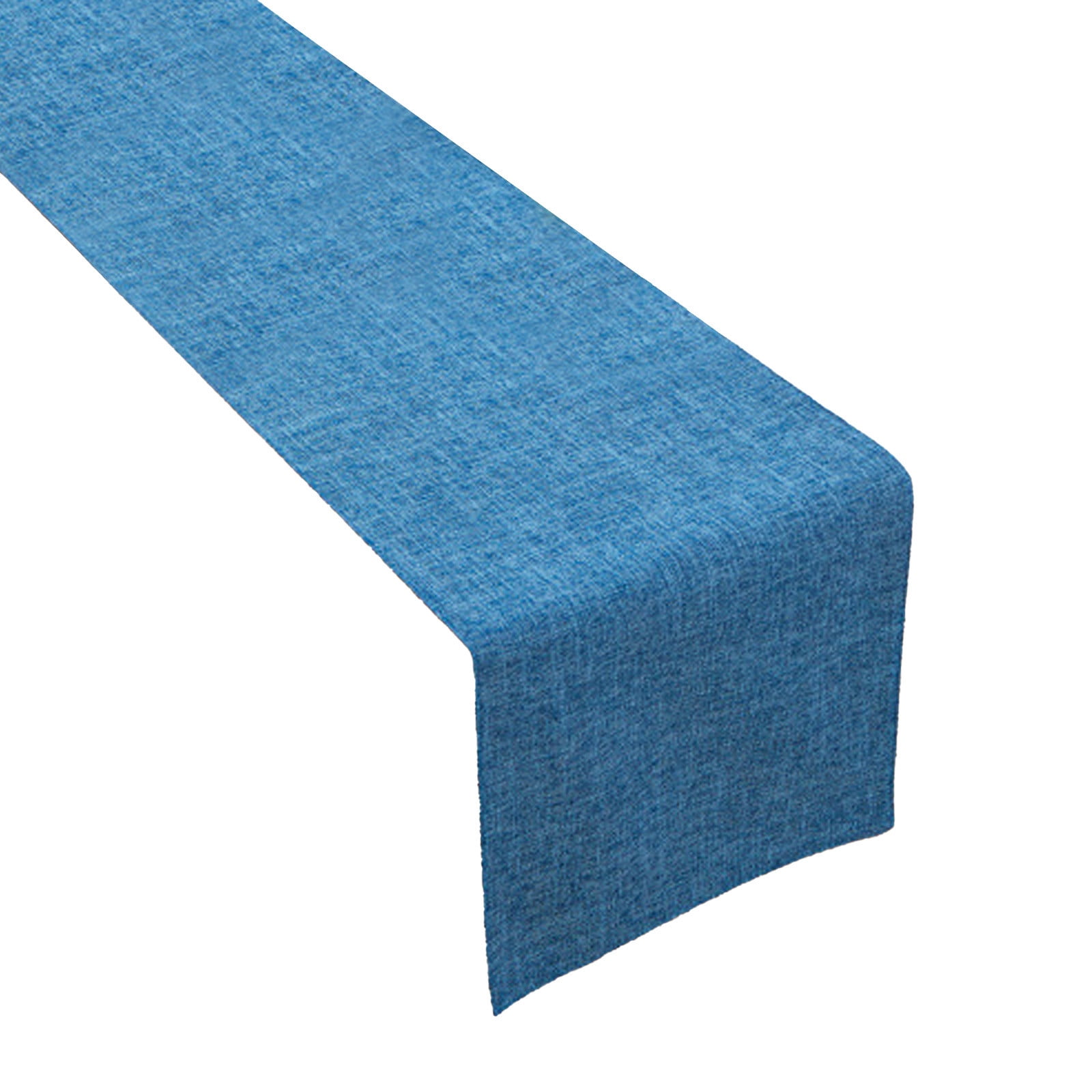 Blue Linen Square Edge Table Runner For Dining Table Decoration Wedding ...