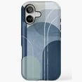 Blue Linen Woven Texture Minimal Mid Century Modern Art Case 17 16 15 ...