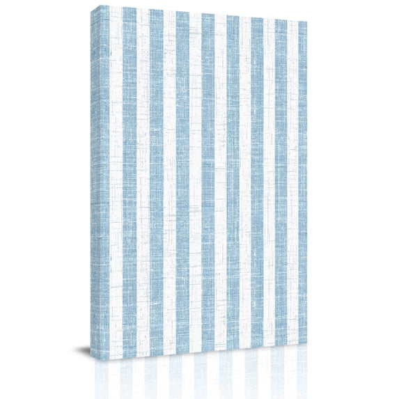 Blue Linens Canvas Wall Art for Living Room, Modern Abstract Stripes ...