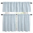 Blue Linens Kitchen Curtains and Valances Set, Modern Abstract Stripes ...